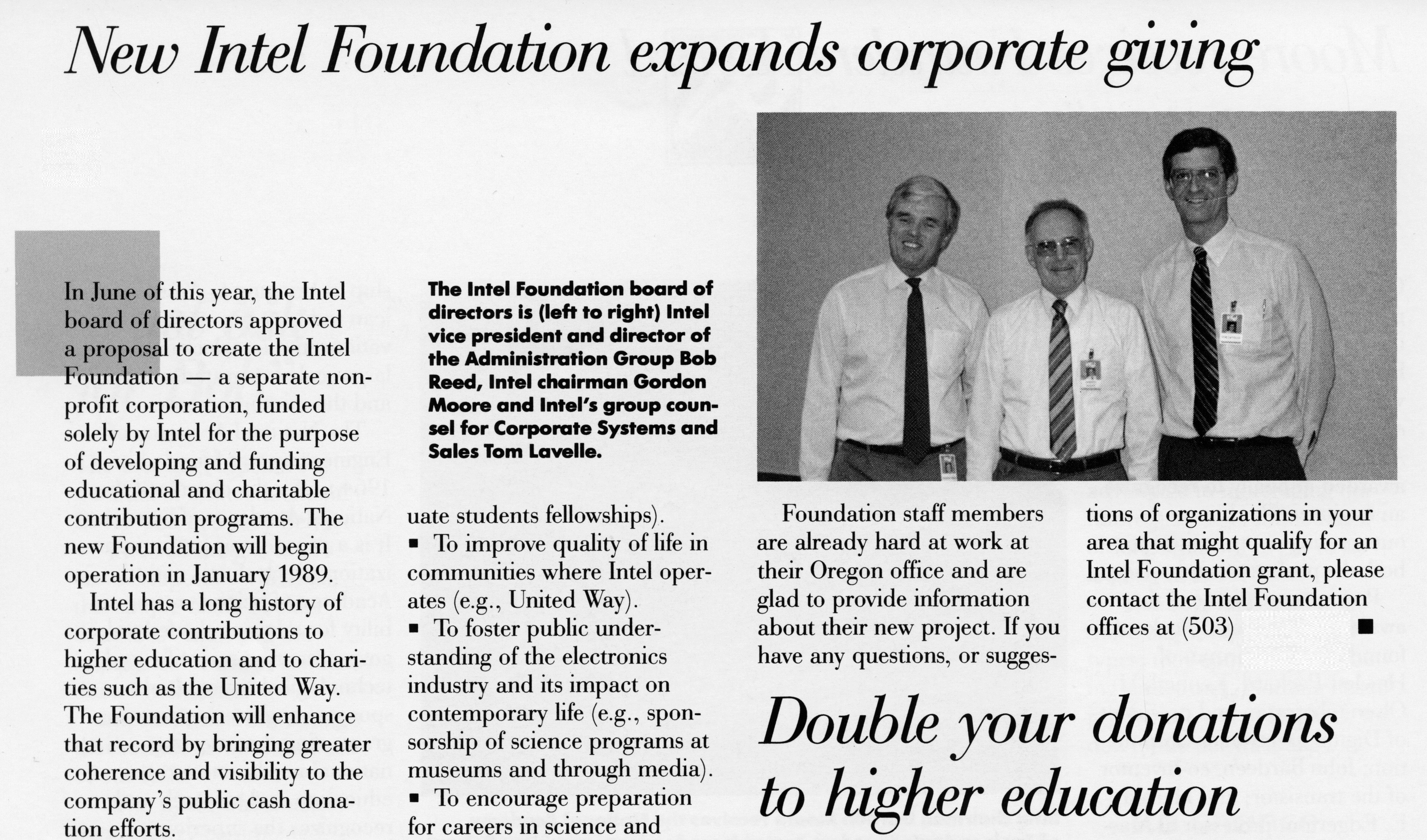 Explore Intel’s history- The Intel Foundation