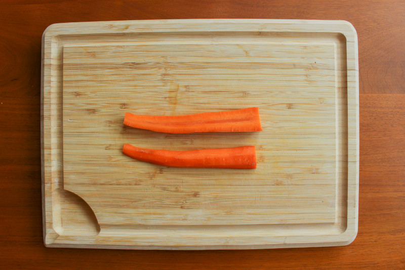 Halved carrots