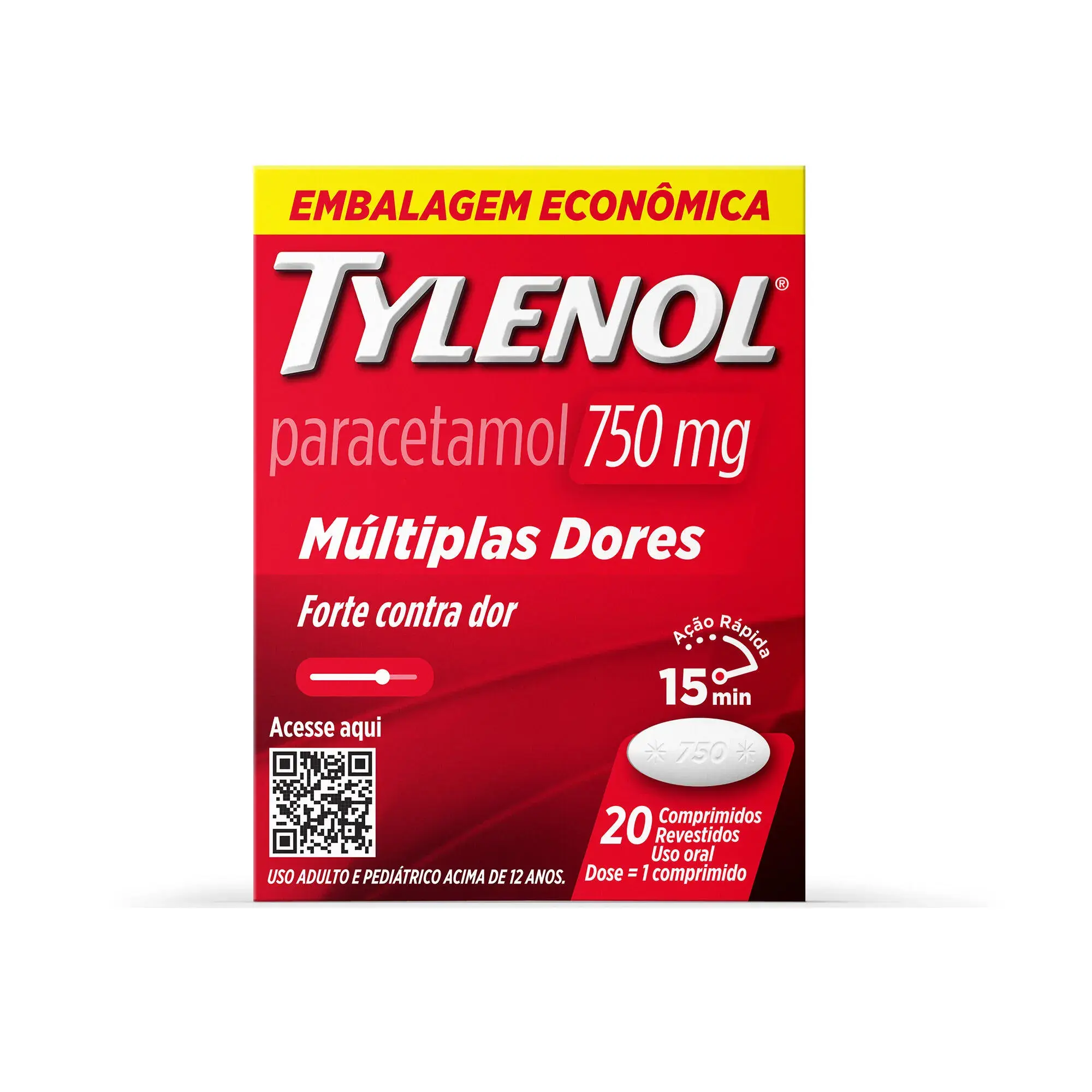 TYLENOL® MÚLTIPLAS DORES FORTE CONTRA A DOR 750mg | TYLENOL®