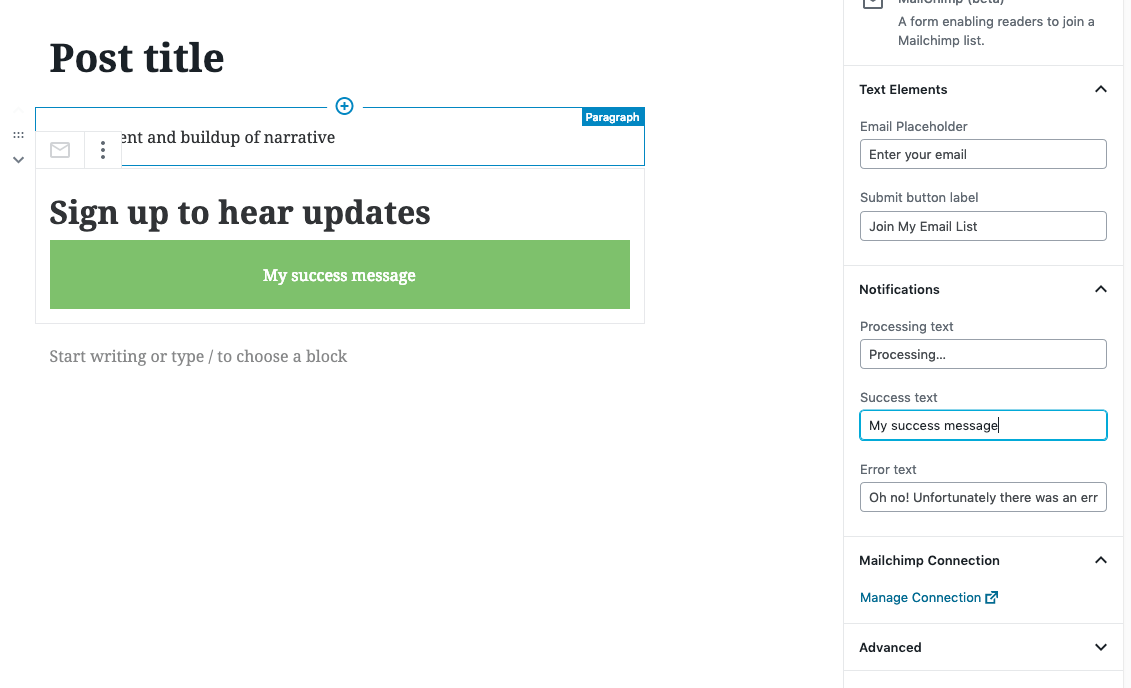 WordPress | Mailchimp