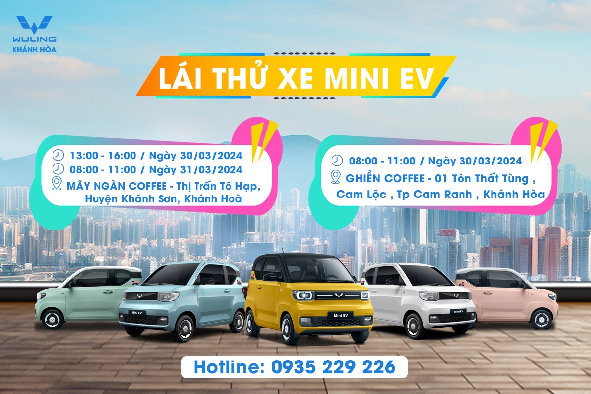 LÁI THỬ XE WULING MINI EV TẠI TP CAM RANH VÀ KHÁNH SƠN TRONG CUỐI THÁNG ...