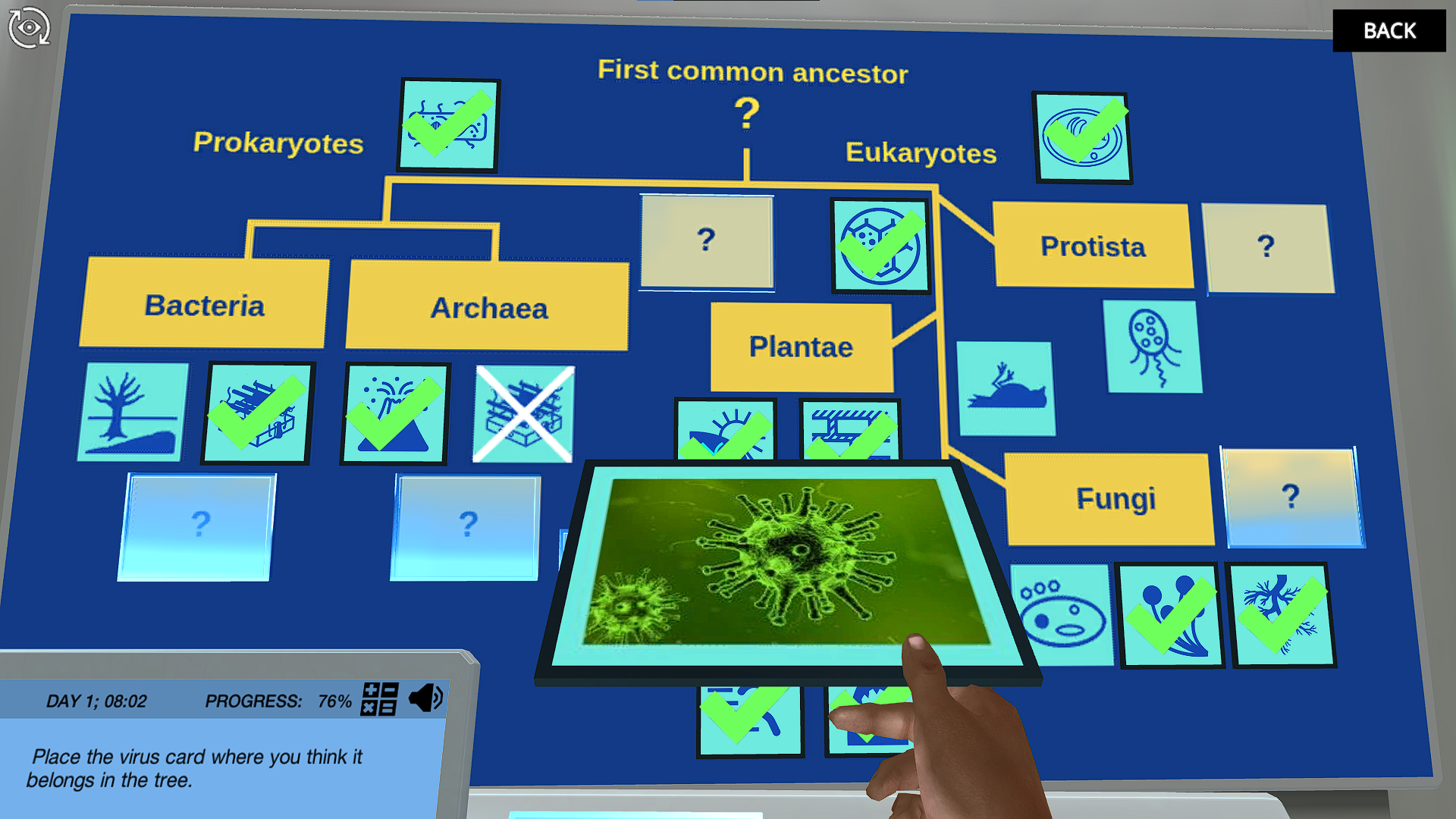 Evolution: Taxonomic tree of life Virtual Lab