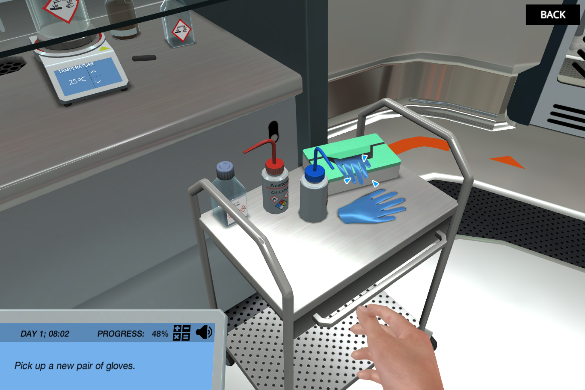 Chemistry Safety: Dispose of chemical waste virtual lab