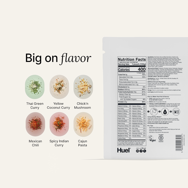 Hot & Savory Meal Packs | Ready Made Meals | Huel US