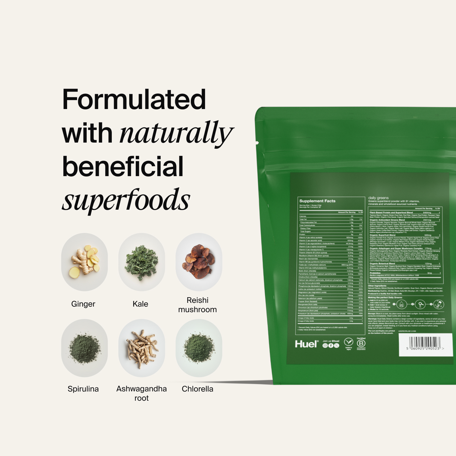 Huel Daily Greens | Everyday Super Greens Powder | Huel