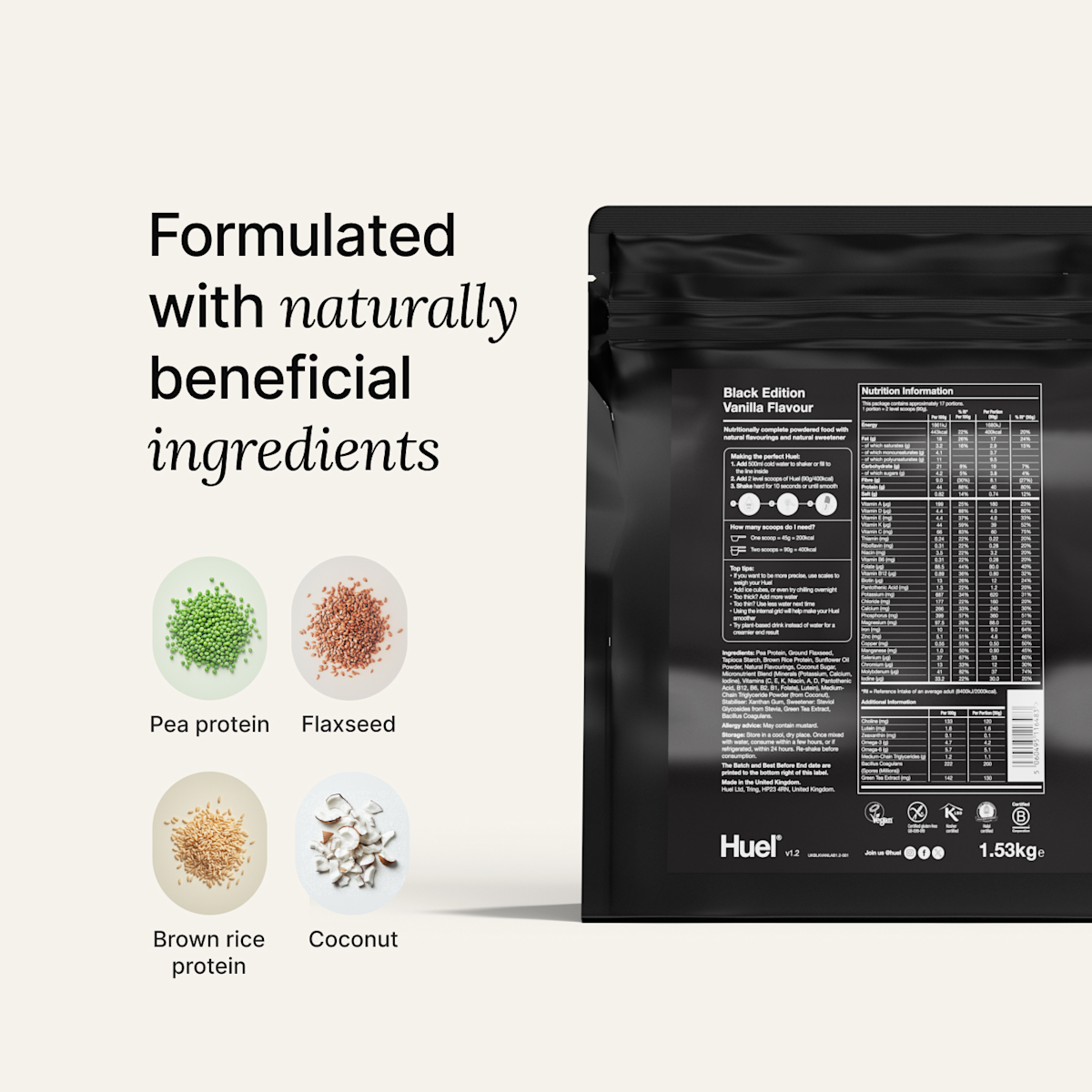 Black Edition | Meal Replacement Protein Powder | Huel