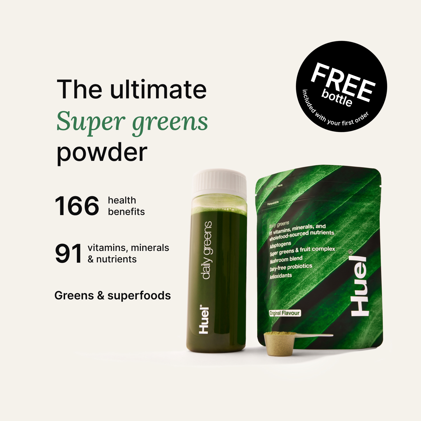 Huel Daily Greens | Everyday Super Greens Powder | Huel