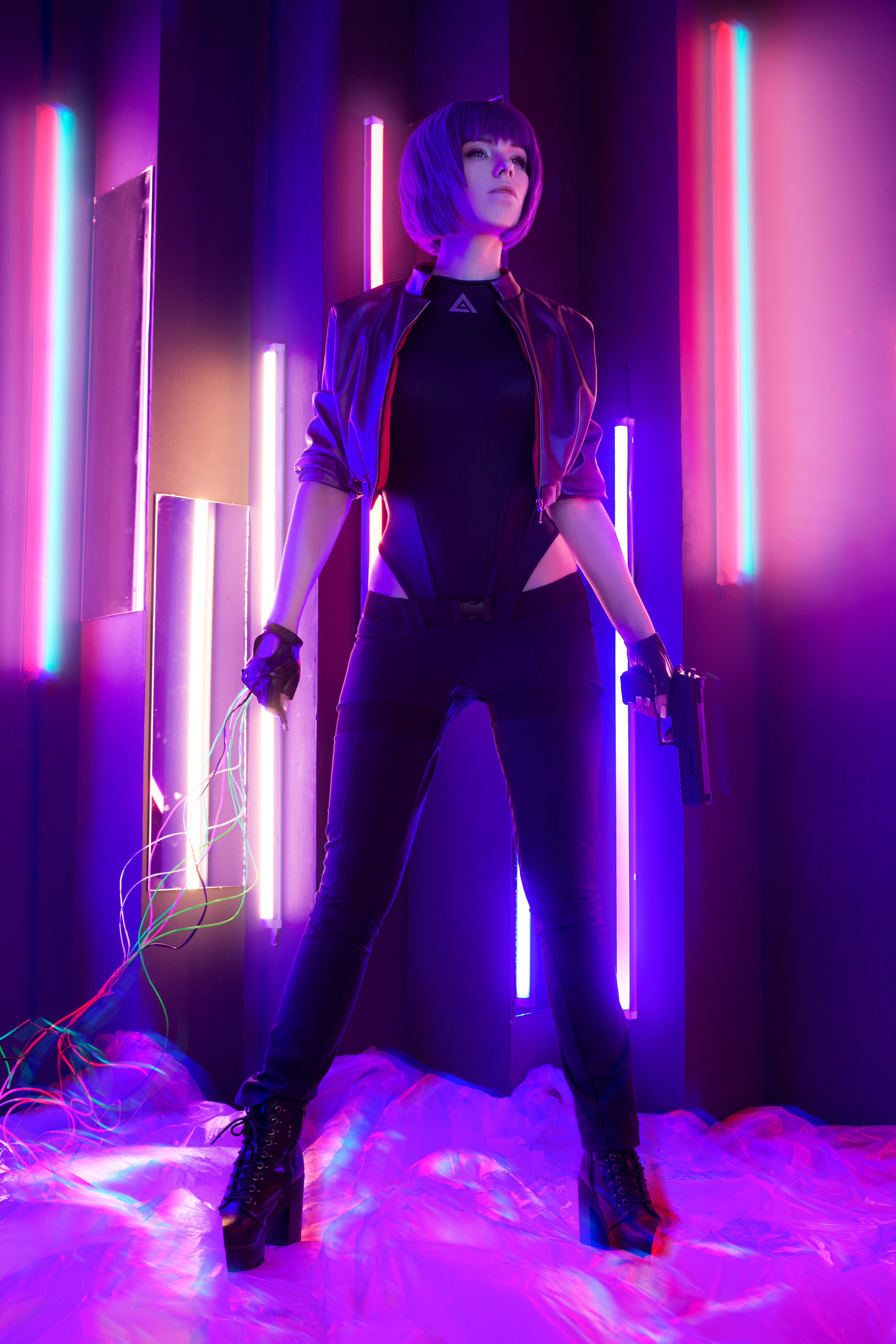 Ghost in the shell Motoko Kusanagi neon set - Shibari by Azzky