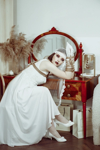 Bride in retro style of 20s - shibari by Azzky.