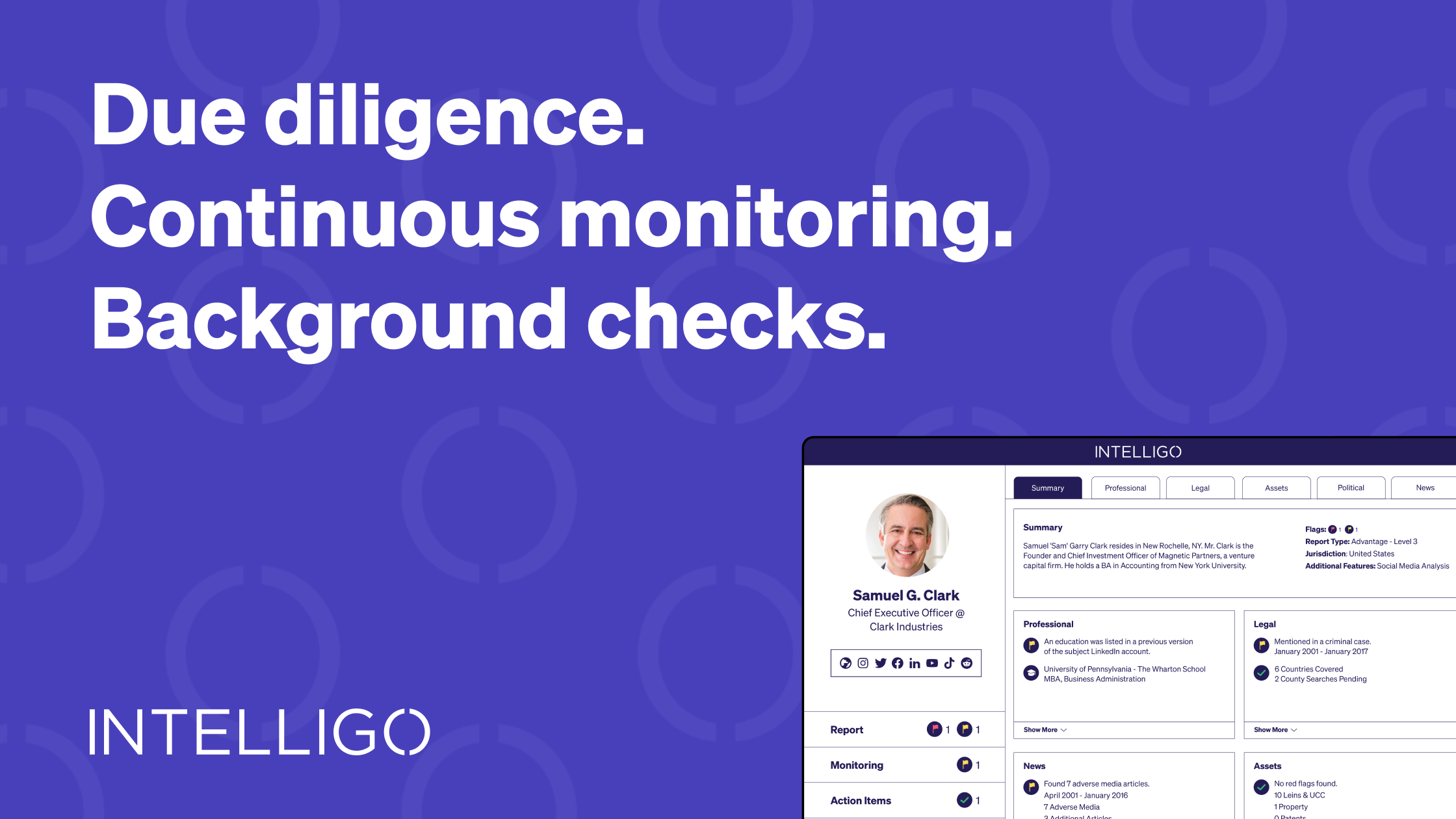 Due diligence. Continuous monitoring. Background checks. – Intelligo