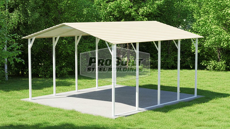 16x20 Boxed Eave Roof Carport - Probuilt Steel Buildings