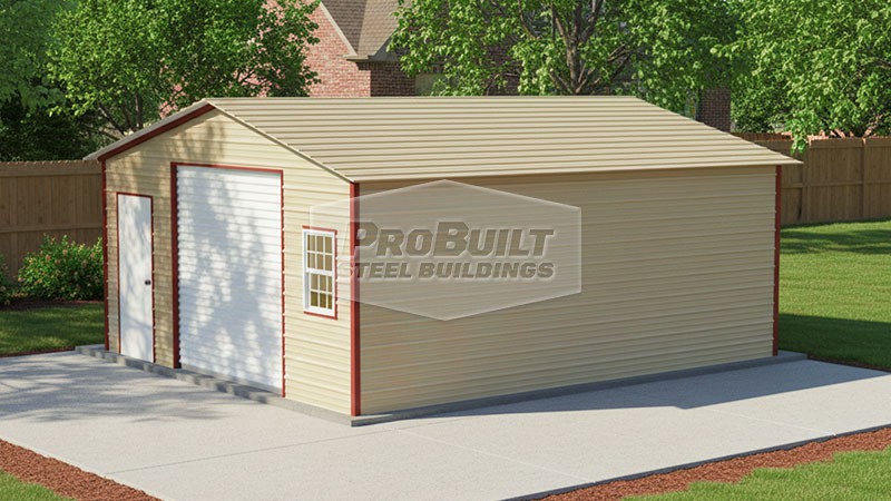 28x30 Boxed Eave Roof Garage - Probuilt Steel Buildings