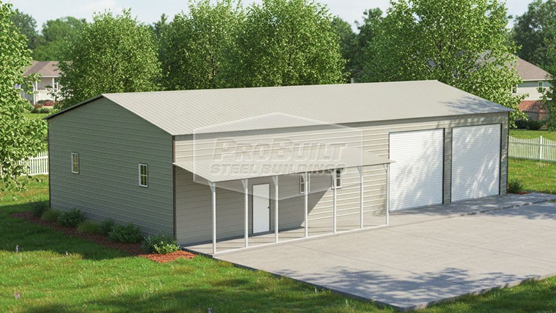 Shop 40x60 Garage With Lean-to Online - 40x60 Metal Building for Sale