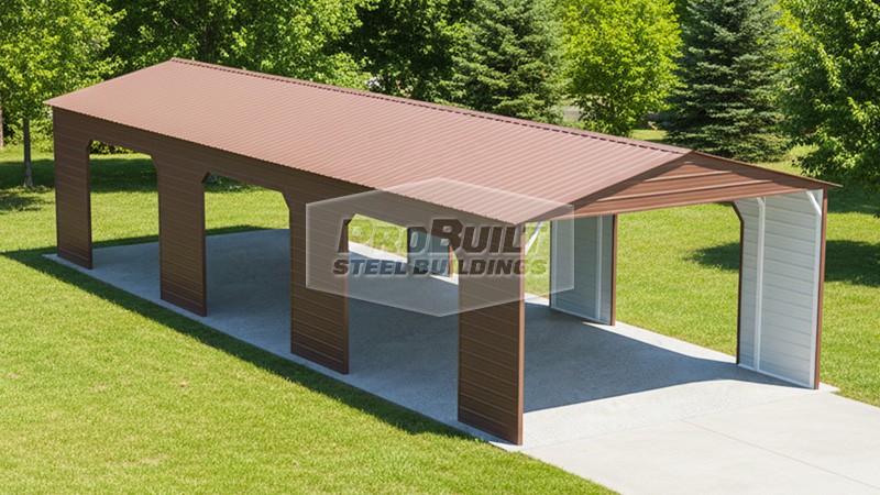 24x45 Vertical Roof Carport - Probuilt Steel Buildings