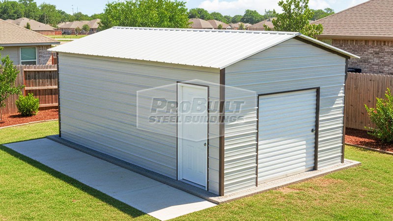 28x30 Boxed Eave Roof Garage - Probuilt Steel Buildings