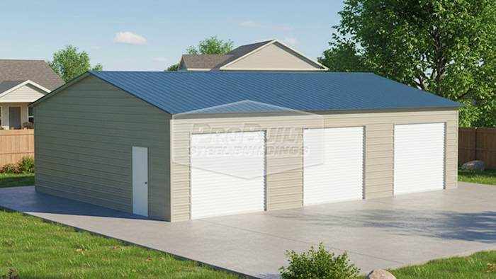 28x40 Three Car Garage - Probuilt Steel Buildings
