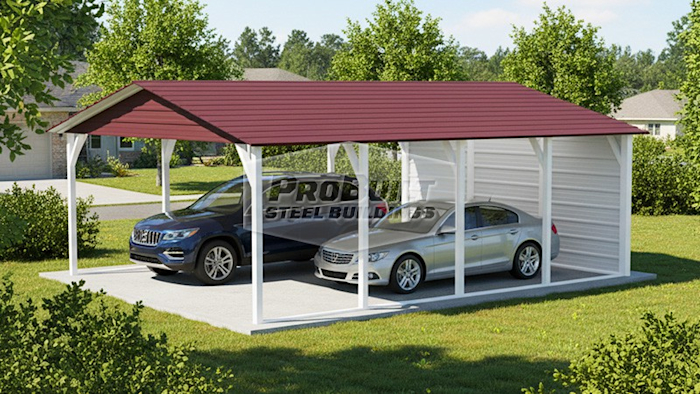 16x20 Boxed Eave Roof Carport - Probuilt Steel Buildings