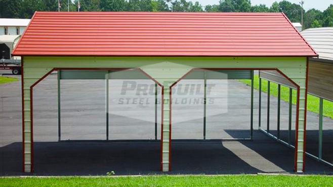 24x30 Vertical Roof Carport - Probuilt Steel Buildings