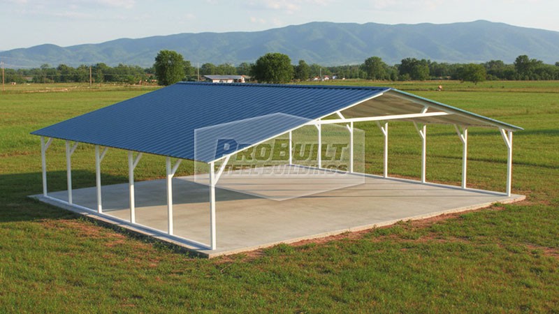 16x20 Boxed Eave Roof Carport - Probuilt Steel Buildings