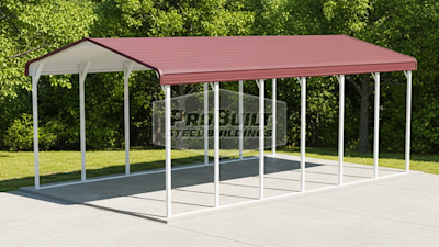18x30 Regular Roof Metal Carport - Probuilt Steel Buildings