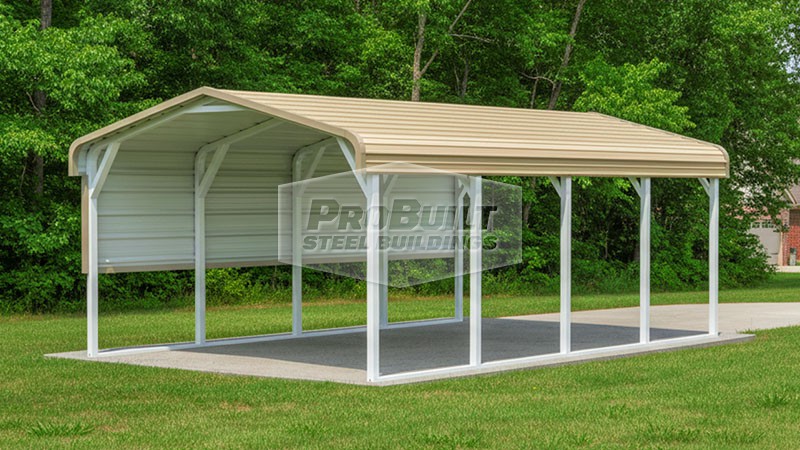 18x30 Regular Roof Metal Carport - Probuilt Steel Buildings