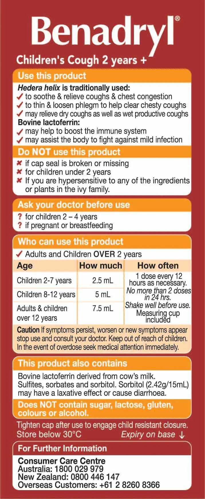 Cough Syrup For Kids & Toddlers | BENADRYL® Australia