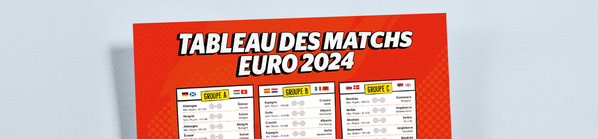 Suivez l’EURO 2024 avec notre tableau et explosez de joie | Printdeal.be
