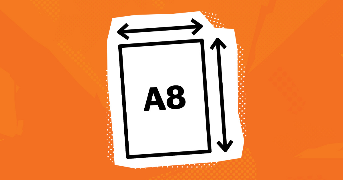 A8 formaat in cm, mm & inches | Printdeal.be