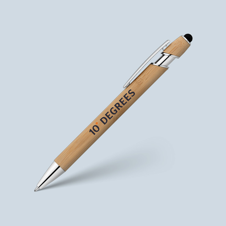 Hoover bamboe pen met stylus bedrukken | Printdeal.be