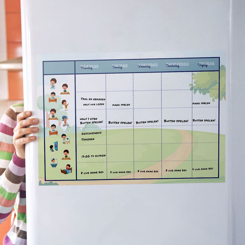 Planning hebdomadaire enfants avec designs gratuits | Printdeal.be