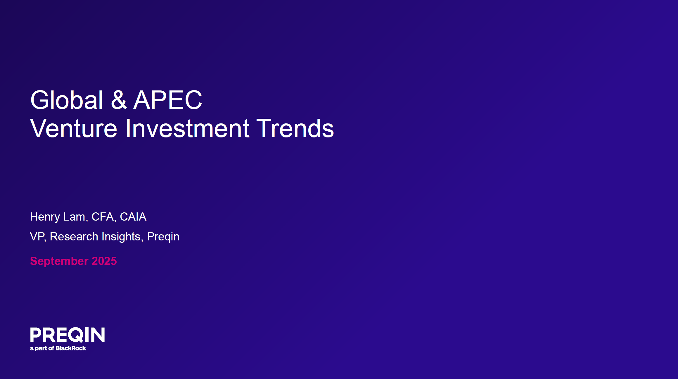Preqin at the 2025 Global Venture Investment Summit APEC | Resources