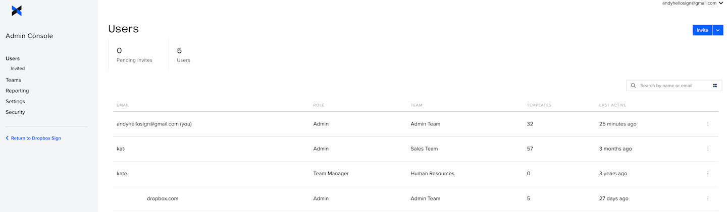 Manage users & settings in Dropbox Sign | Dropbox Learn