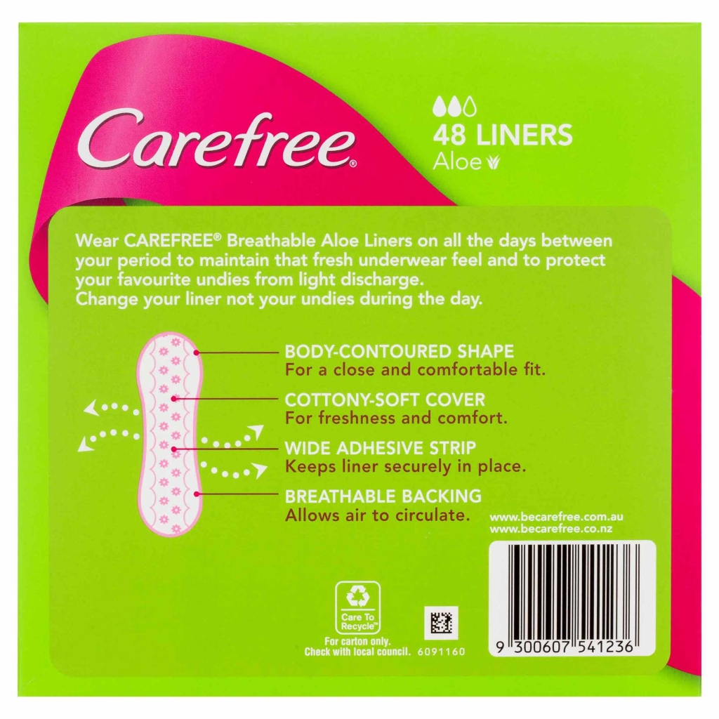 Breathable Aloe Vera Gentle Liners | CAREFREE® Australia