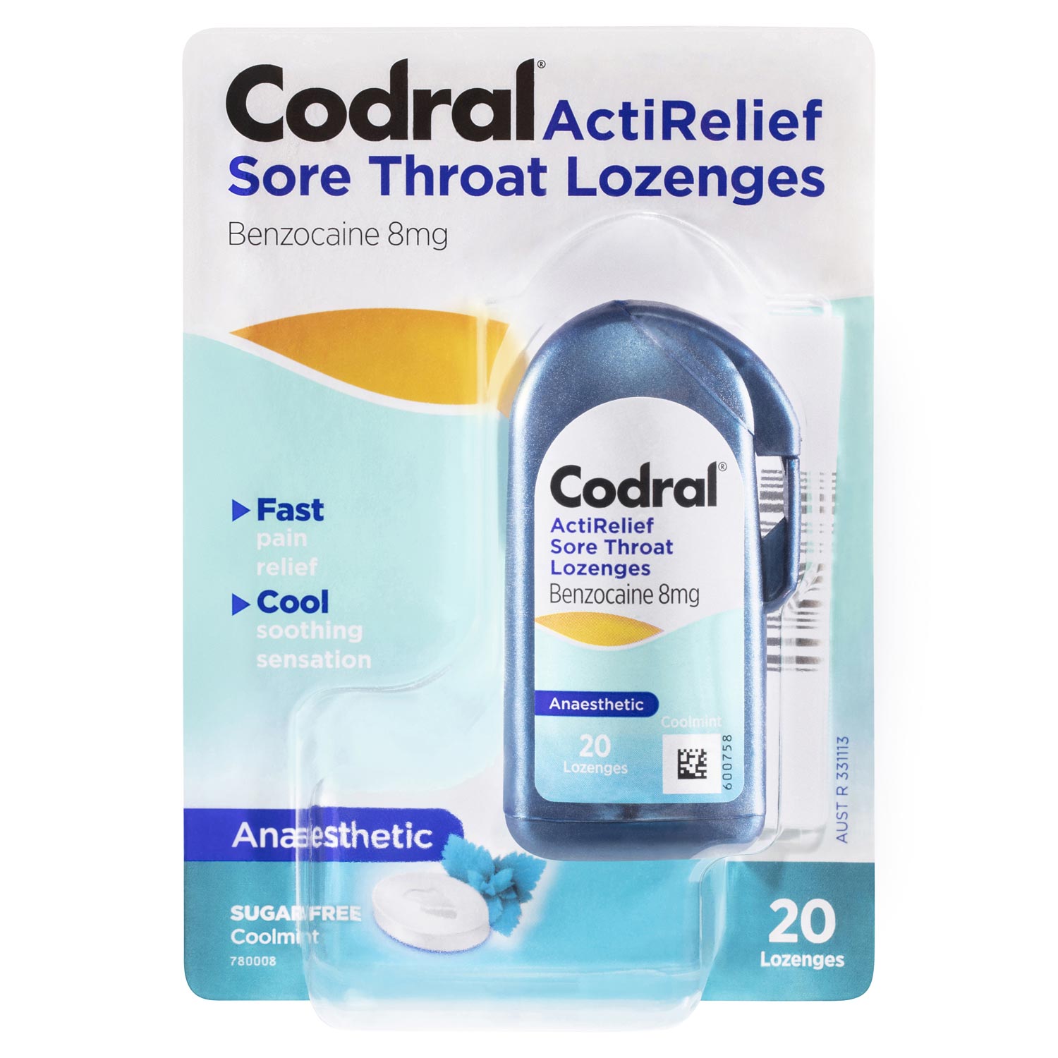 Codral Actirelief Sore Throat Lozenge Mint | CODRAL® Australia