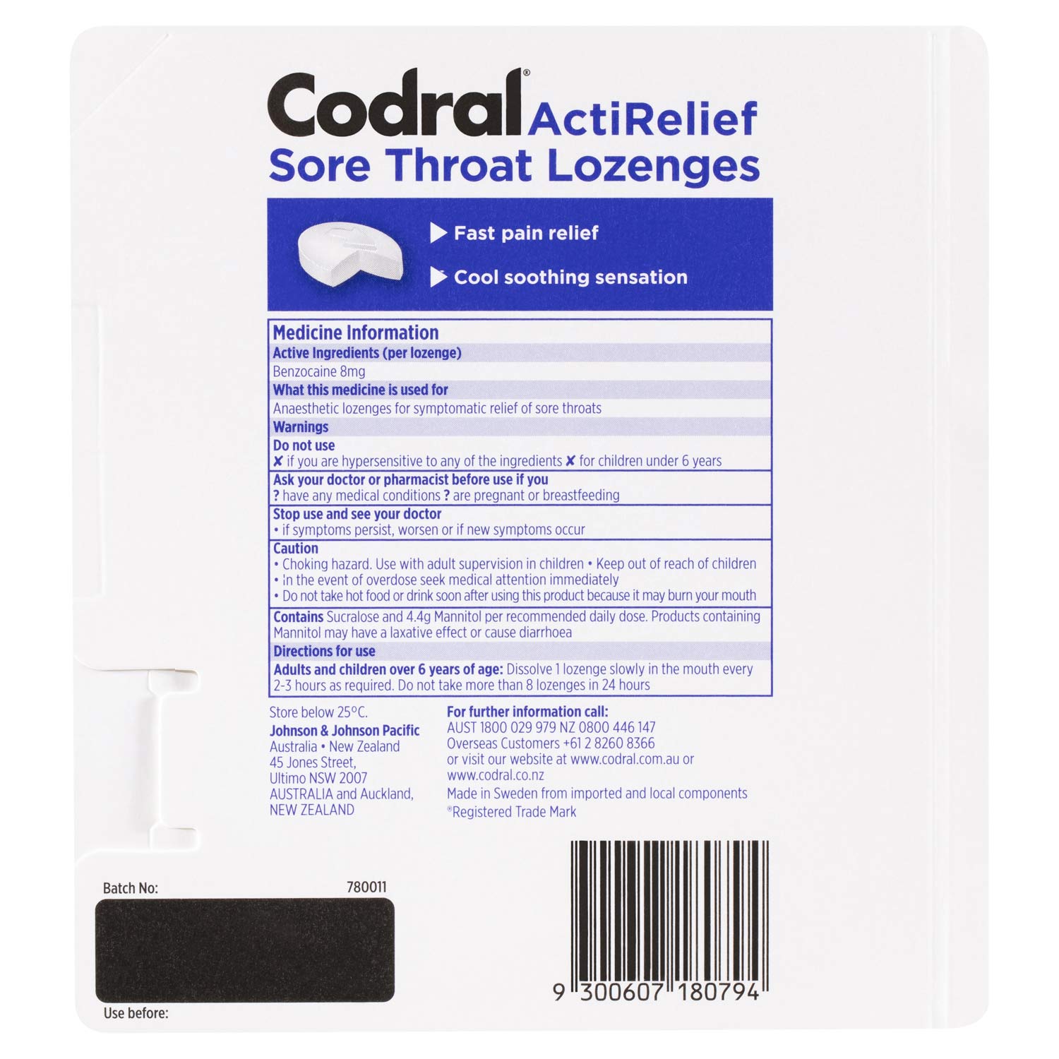 Codral Actirelief Sore Throat Lozenge Mint | CODRAL® Australia