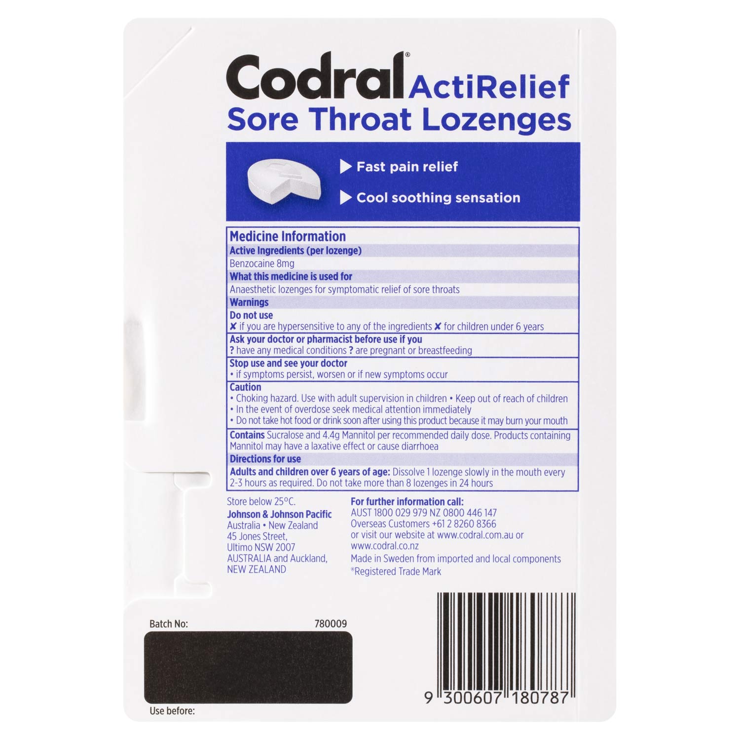 Codral Actirelief Sore Throat Lozenge Mint | CODRAL® Australia