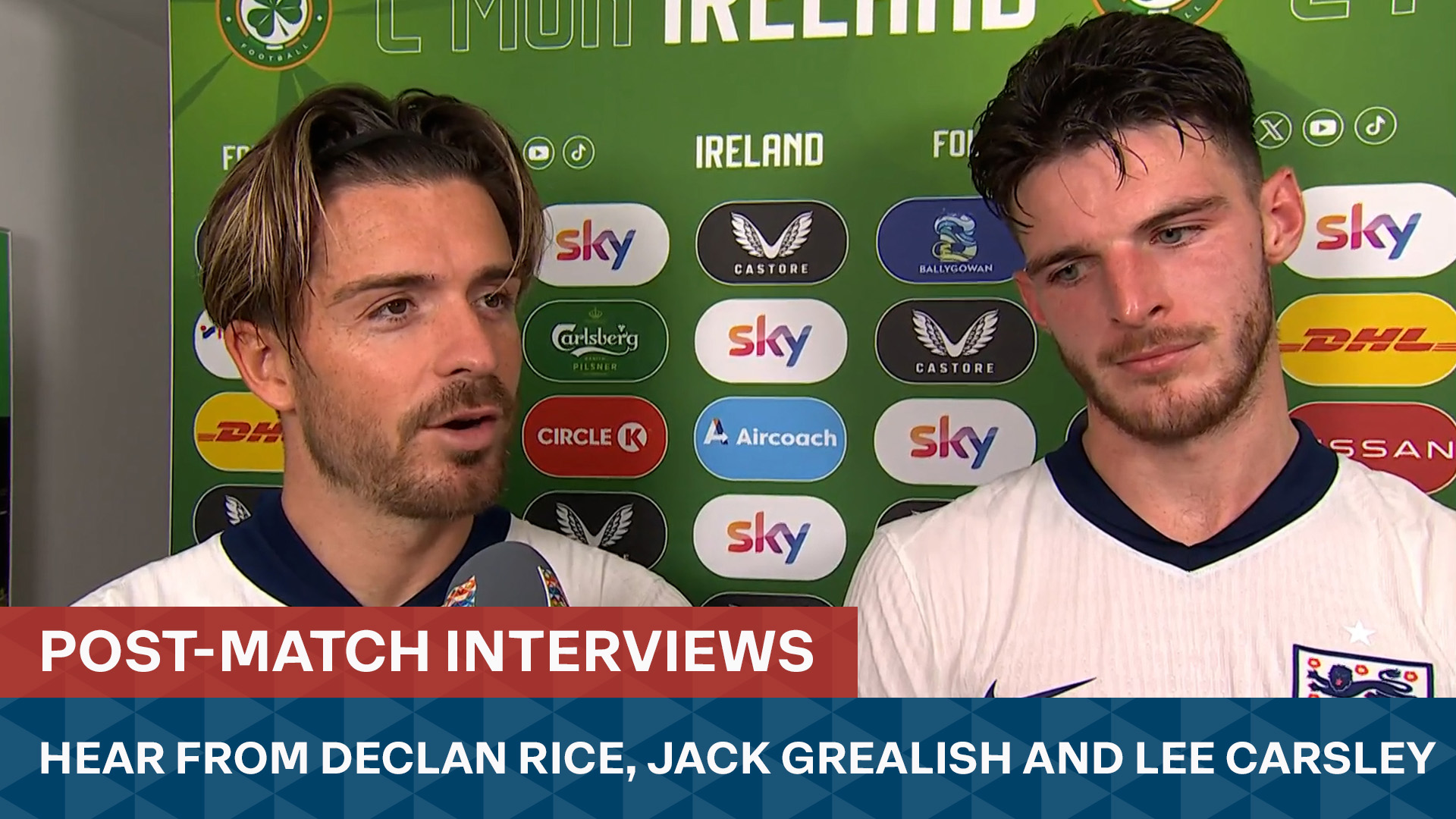 Goalscorers Jack Grealish and Declan Rice react to England's win over ...