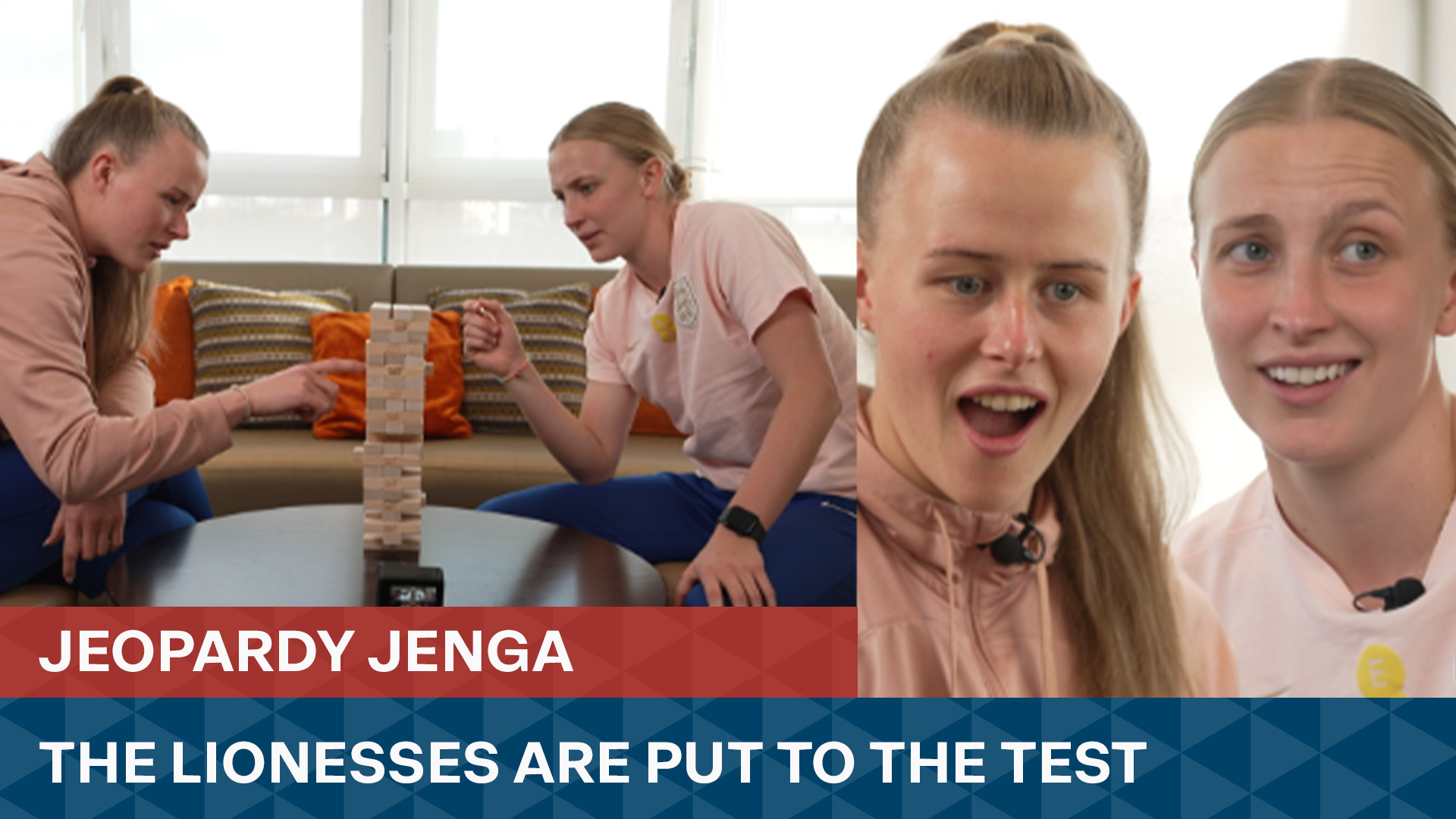 England stars Hannah Hampton & Aggie Beever-Jones play Jeopardy Jenga ...