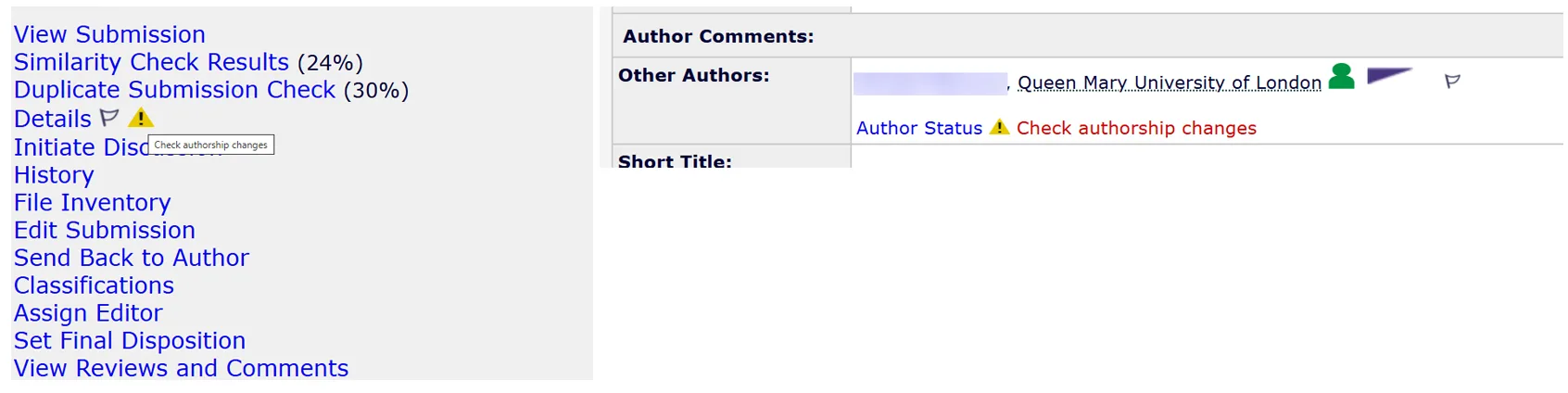 Behind the byline - identifying and addressing authorship changes