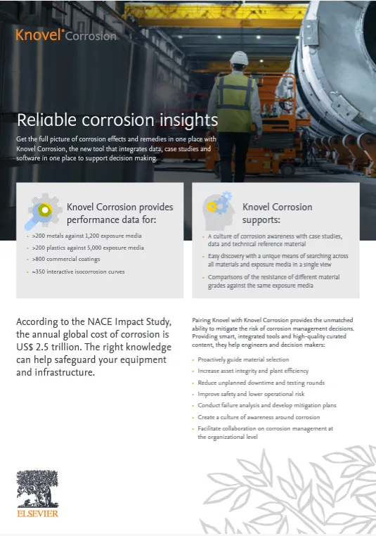 Knovel fact sheet -reliable corrosion insights