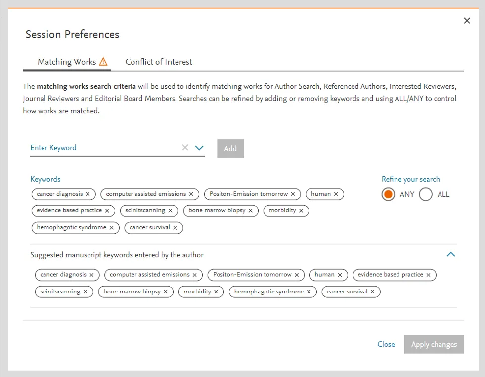 Supporting you in finding the best reviewer candidates