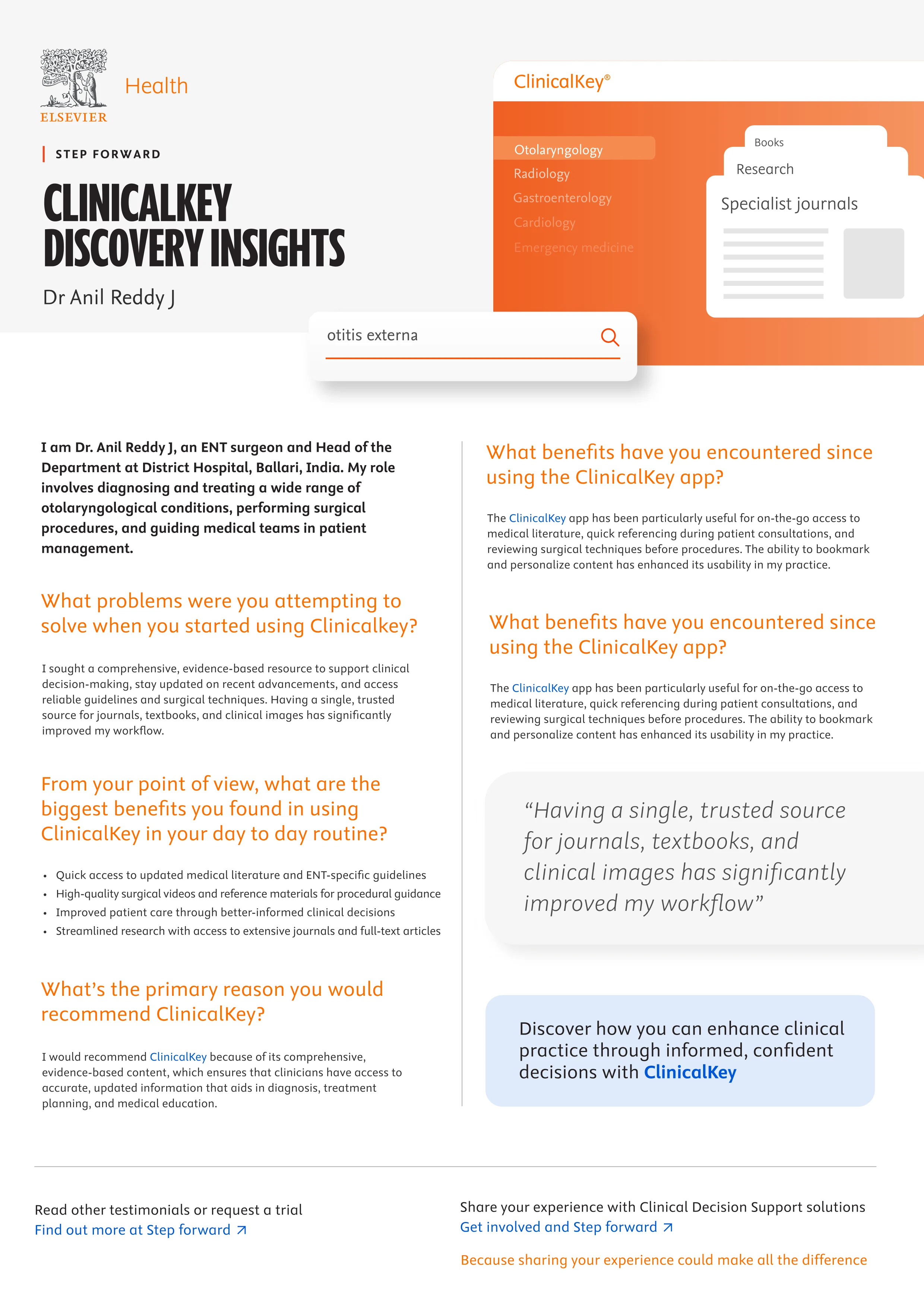 Step Forward: Dr Anil Reddy J, ENT Surgeon (India)