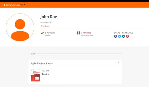 Reviewer Recognition platform