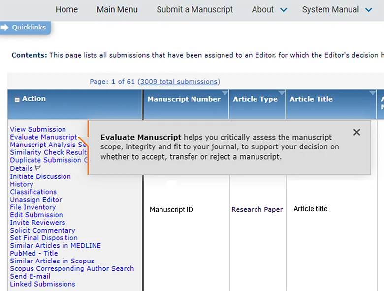 Announcing the new “Evaluate Manuscript”