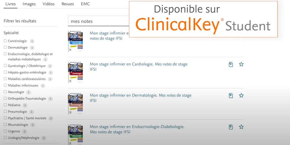 « Mes notes de stage IFSI » sur ClinicalKey Student Nursing