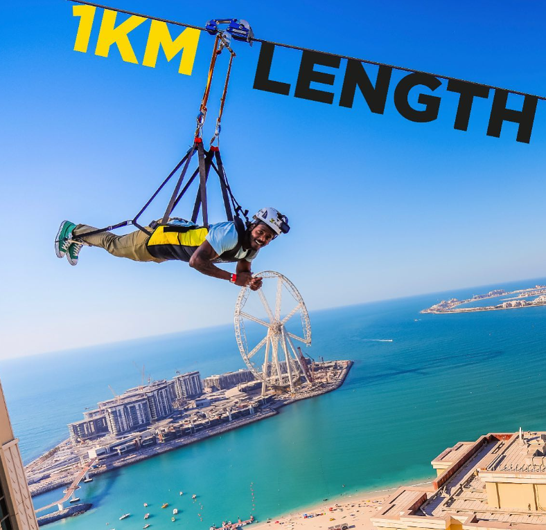 Ziplining in Dubai Marina XLine | World’s Longest Urban Zipline | DAMAC ...