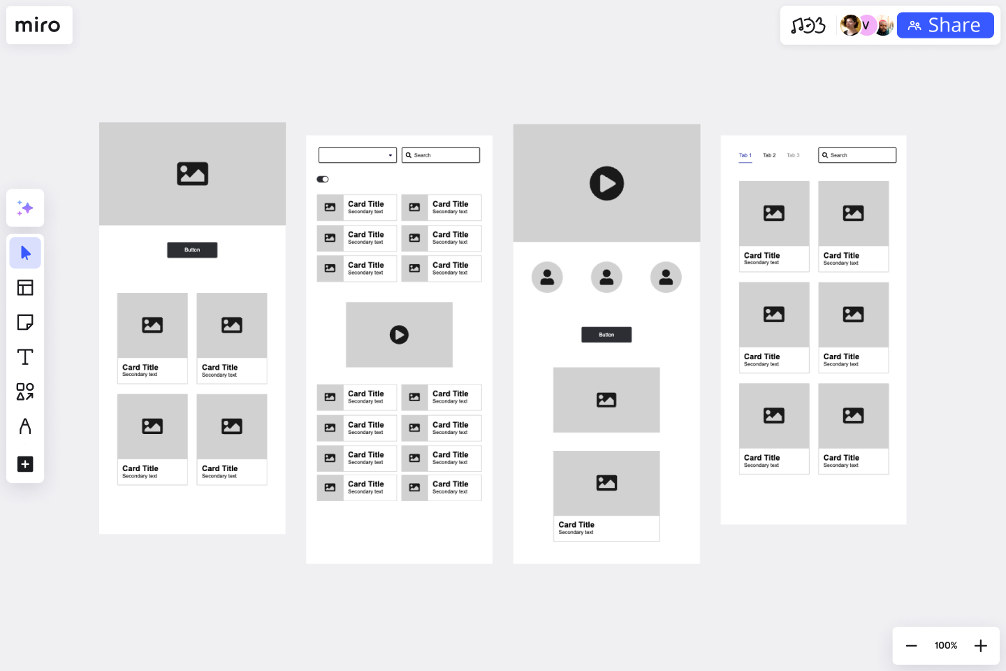 FREE Low Fidelity Wireframe Template & Example for Teams | Miro 2025