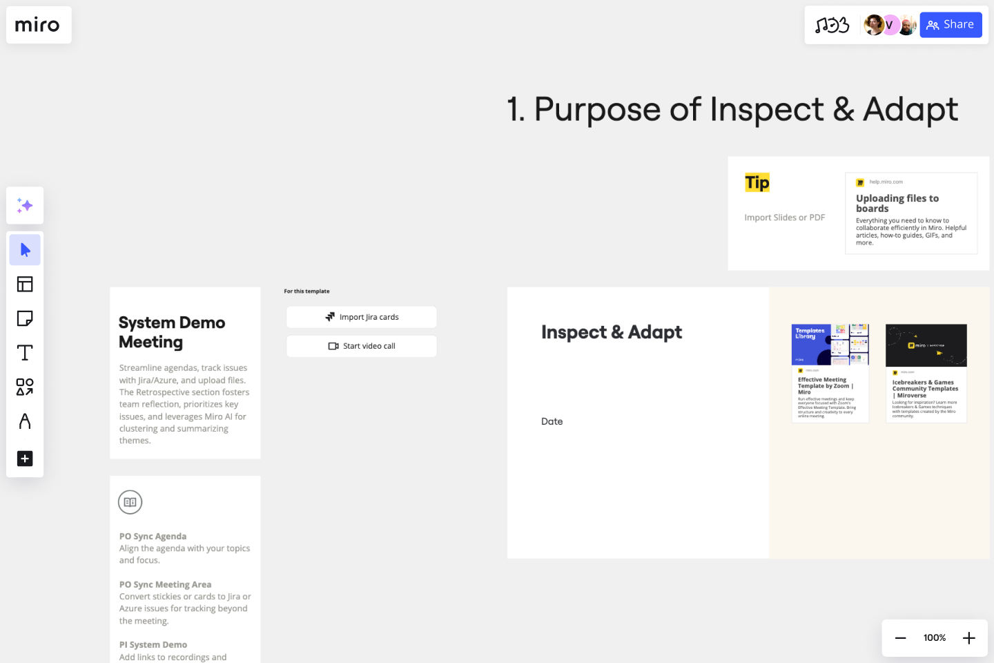 FREE Inspect & Adapt Meeting SAFe Template | Miro 2025