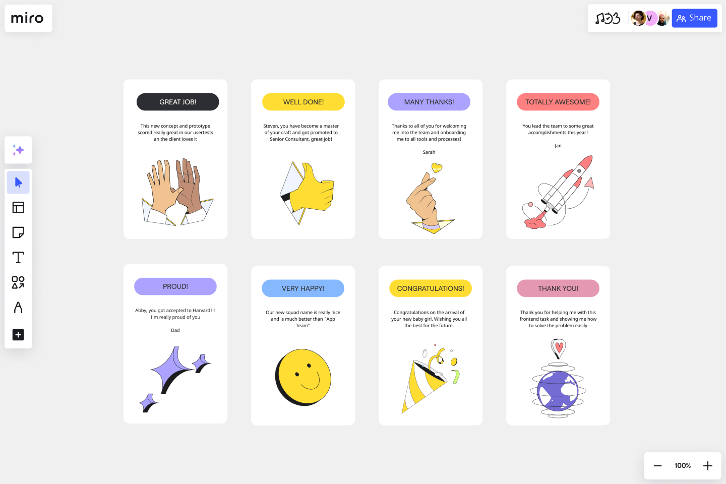 FREE Kudos Template | Miro 2025