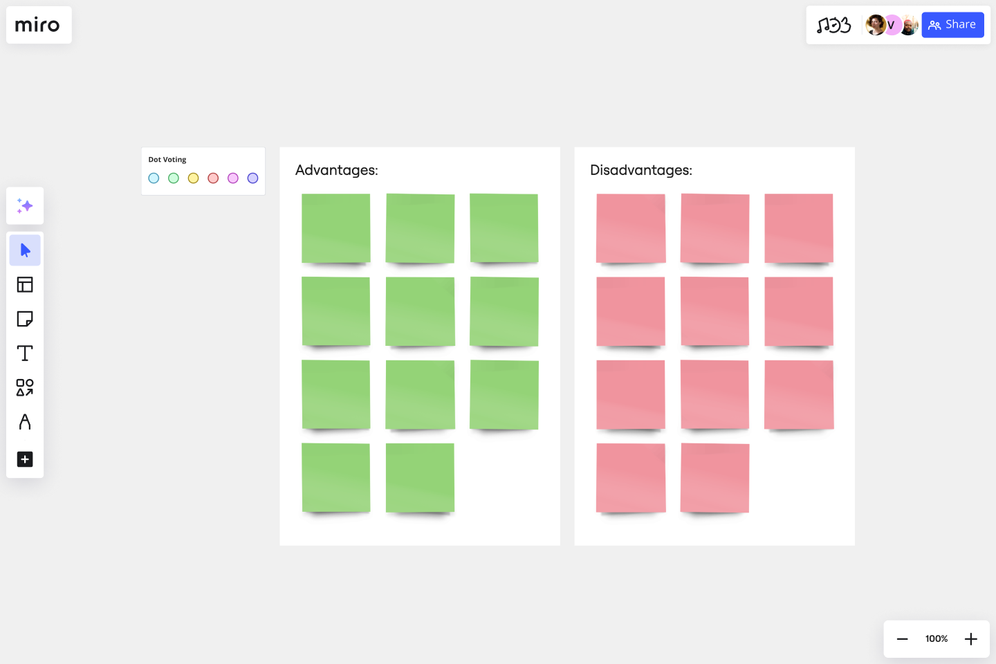 Simple T-Chart Template | Miro